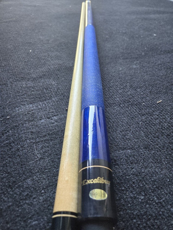 Vintage Excalibur Billiard Pool cue 58"/21 Oz.-Blue handle-Irish linen ...
