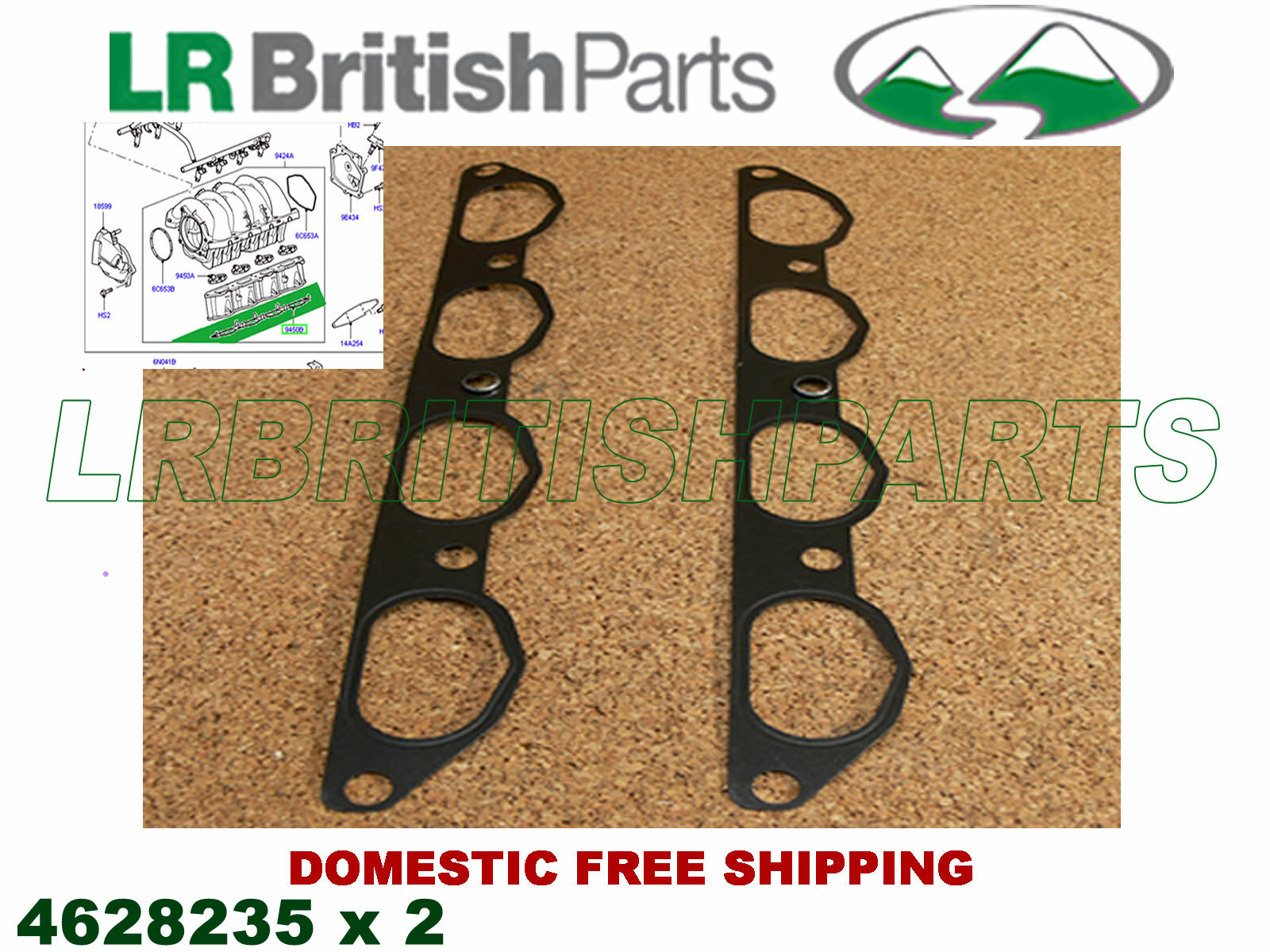 LAND ROVER INTAKE MANIFOLD GASKET RANGE ROVER 06-09 LR3 SPORT 05-09 SET ...