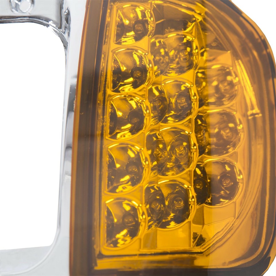 For Freightliner FLD120 Headlight Bezel Pair W/LED Turn Signal Light LH ...