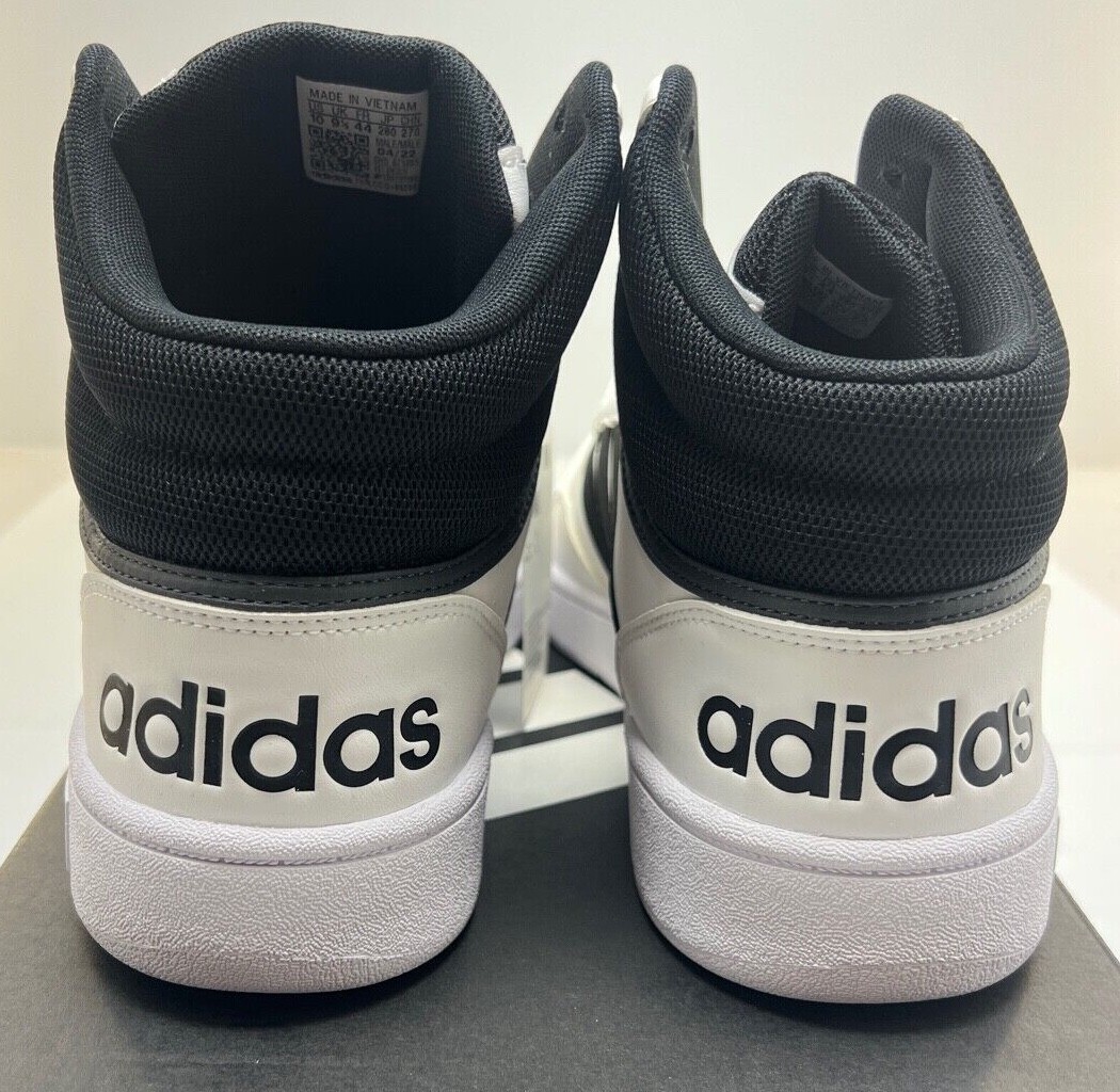 Adidas Men's Hoops 3.0 Mid Basketball Shoes GW3019 White Black NWD Free ...
