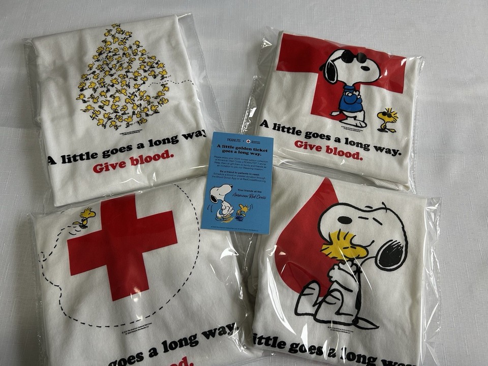 Limited Edition Red Cross Snoopy, Woodstock And Joe Cool Peanuts Med. T ...