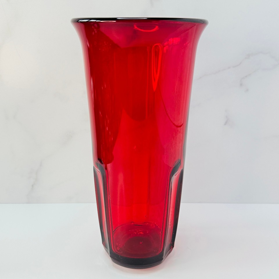 💠 Ruby Red Sanctuary Lamp Globe Hand Blown Glass 9.75” x 4.75 ...