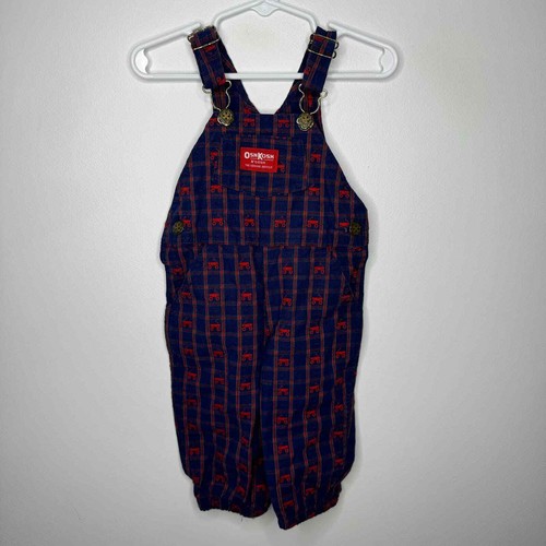 VINTAGE OshKosh Vestbak Overalls Navy Red Wagon 12 Months | eBay