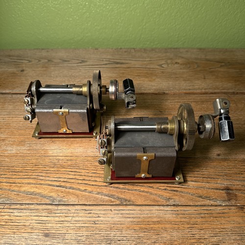 Antique/Vintage 2-Bar Metal Hand Crank Telephone Magneto Generators Lot ...