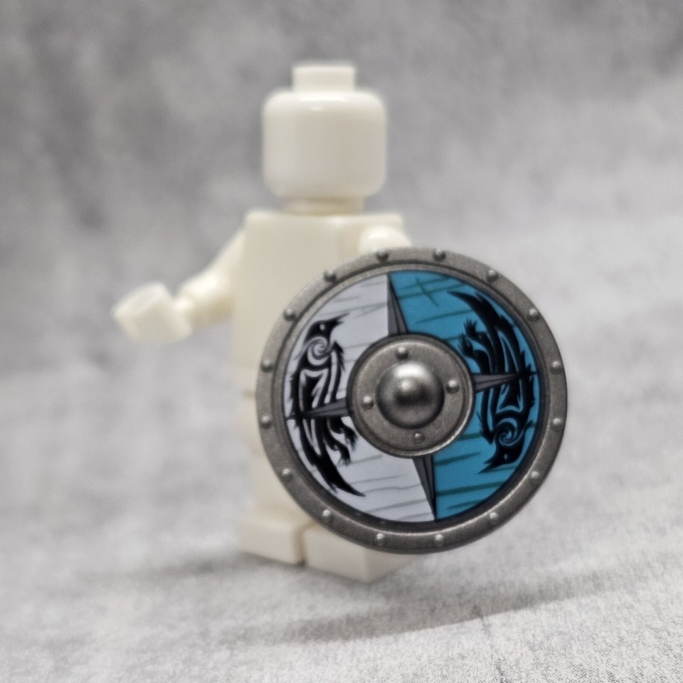 5pack Round Raven Shield White Black Blocks Accessory for Minifigures ...