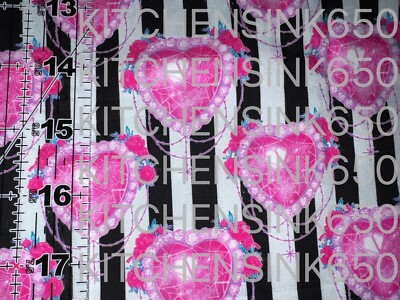 Custom Barb Heart Gemstone Cotton Fabric 100% Cotton 1/4YARD 9” X 56 ...