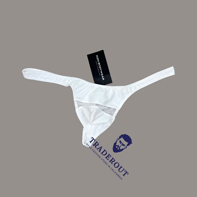 N2N Bodywear Men White sheer slasher swim Thong swimwear underwear size ...