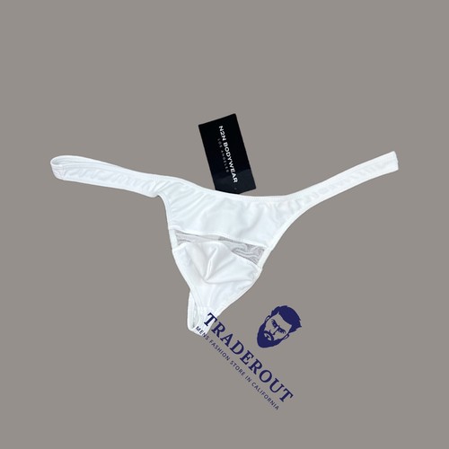 N2N Bodywear Men White sheer slasher swim Thong swimwear underwear size ...