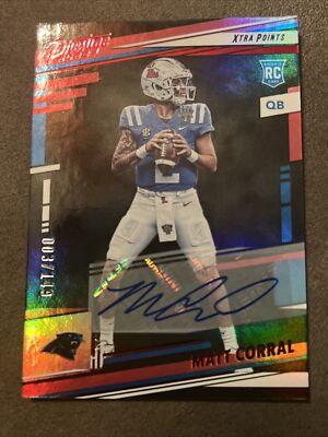 2022 Panini Prestige Matt Corral RC Xtra Points Premium Red Foil AUTO ...