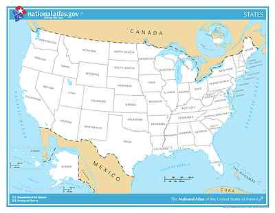 USA States Laminated Wall Map | eBay