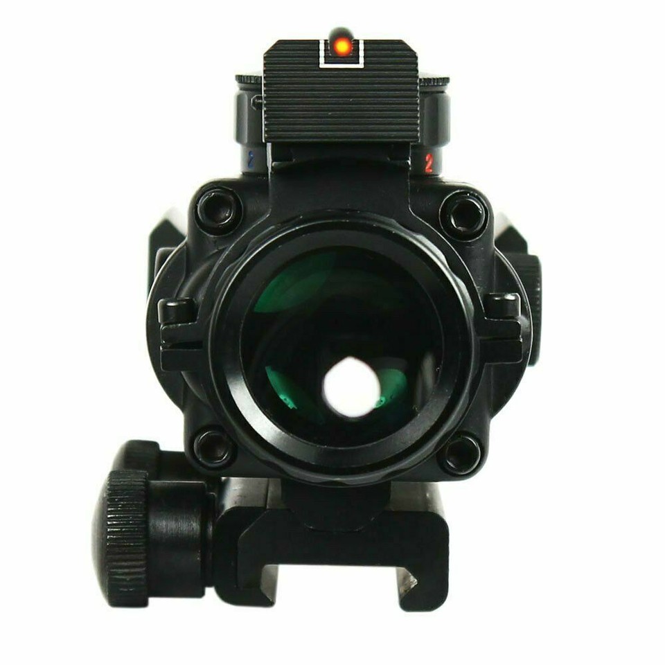 4X32 Tactical Rifle Scope - Tri-Illuminated Chevron Recticle Fiber ...