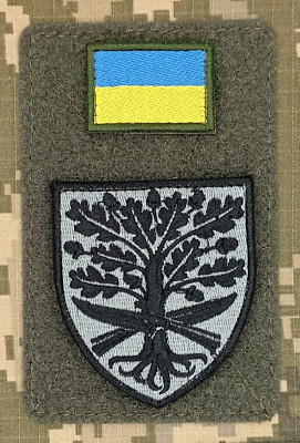 2 Ukrainian army patches "93 separate mechanized brigade - oak + flag ...