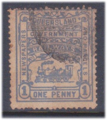 (F181-26) 1901 Queensland 1d blue Train / Rail stamp (Z) (RE40) | eBay ...