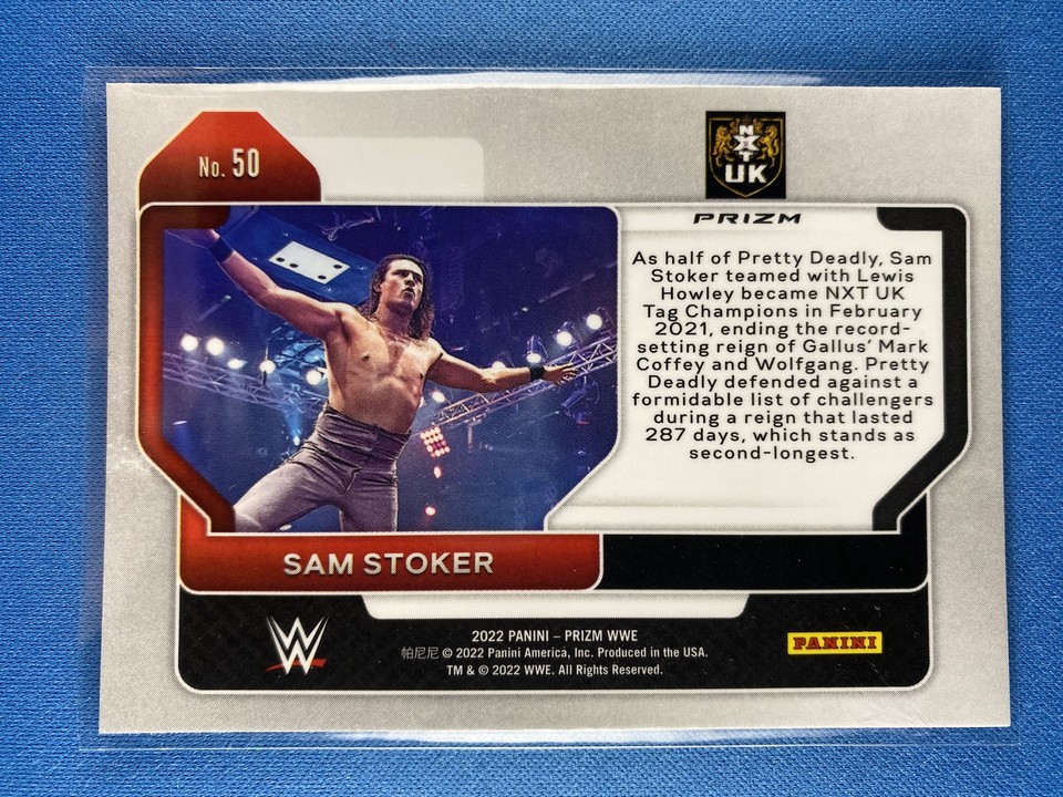Sam Stoker 2022 Panini Prizm WWE #50 Red, White and Blue Prizm Rookie ...