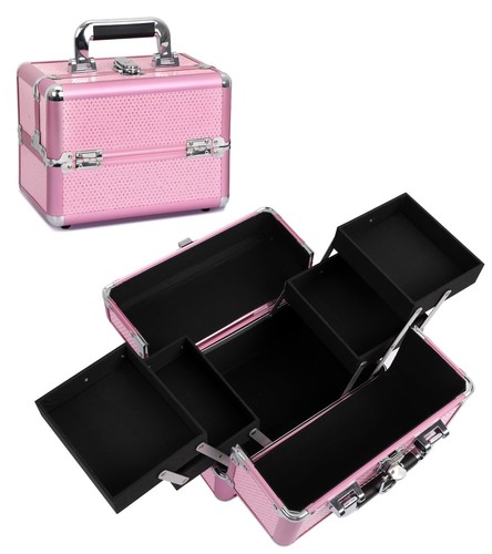 Makeup Train Case Cosmetic Organizer Case Makeup Box Portable Make Up ...