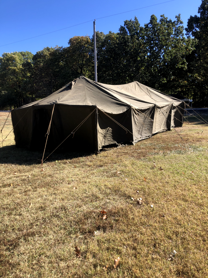 MILITARY SURPLUS REGLR CANVAS GP MEDIUM TENT 16x32 HUNT US ARMY- FAIR ...