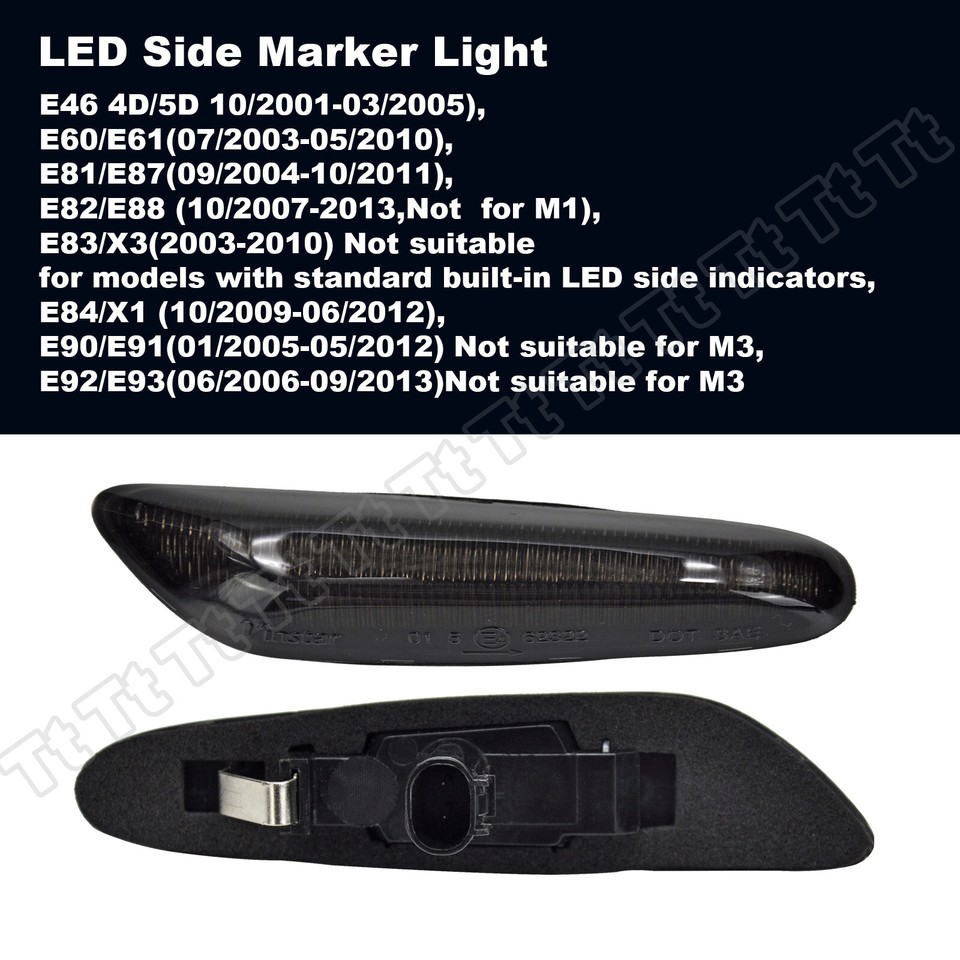 Sequential Smoked LED Side Marker Lights For BMW E60 E61 E82 E88 E90 E91 E92 E93 | eBay