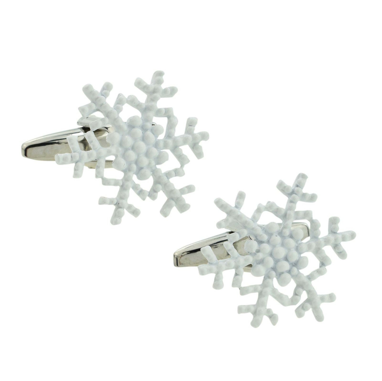 White Coloured Snowflake Cufflinks Presented in a Cufflink Box X2PSN233 ...