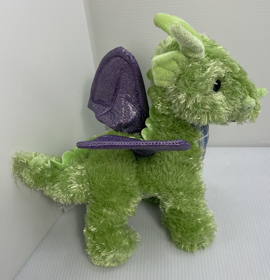 Melissa and Doug Zephyr Dragon Plush Green with Purple Wings Stuffed ...