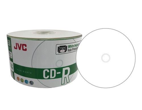 50 x JVC Professional Grade CD -R 52X - Full Hub White Printable CDR | eBay