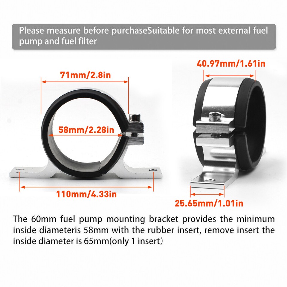 Billet Aluminum Fuel Pump Clamp Mounting Bracket For Bosch 044 380LPH ...