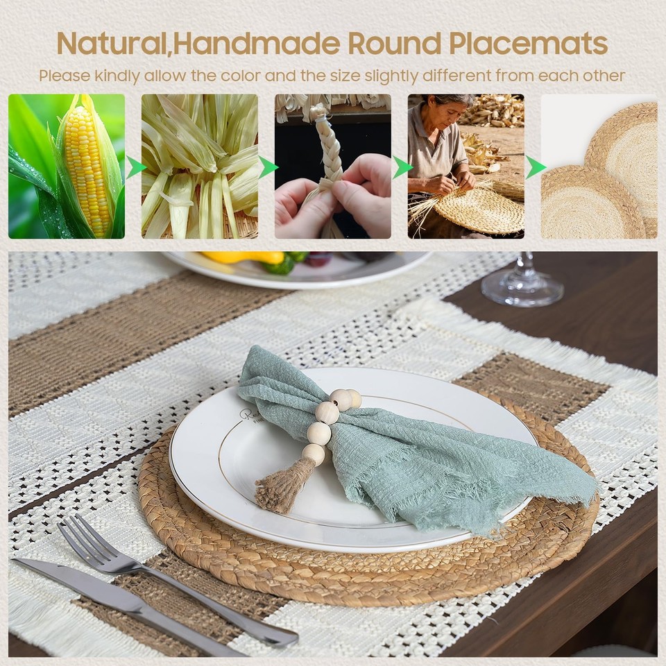 Placemats Set of 6 with Charger Plates Table Mats Table Runner and ...