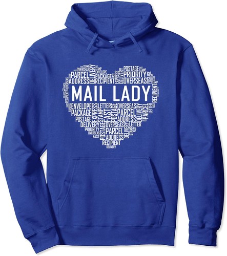 Mail Lady Heart Gift Postal Office Worker Gift Unisex Hooded Sweatshirt ...