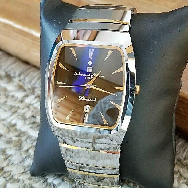 Watch Salvatore Marra Italy Diamond Black Dial Stainless Watch Salvatore Marra Italy Diamond Black Dial Stainless