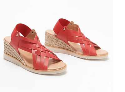 Pinaz Sandals Women SIZE 8.5-9 EU 39 ROJO Espadrille Slingback Leather ...