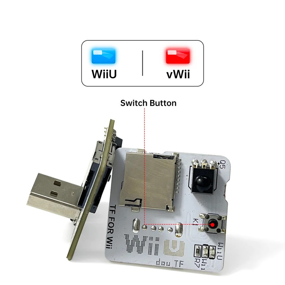 Dual TF Adapter For Wii/WiiU Console Button Switch USB Plug-in To ...