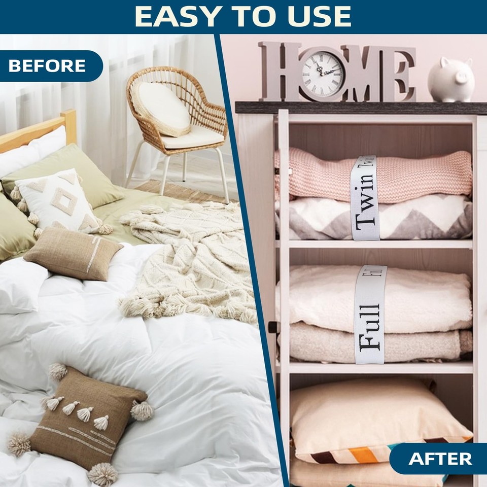 Bed Sheet Organizer Bands Bed Sheet Organizer and Storage Size Label ...