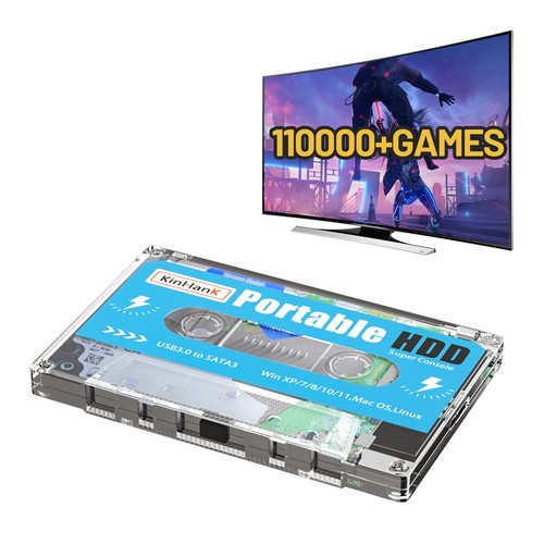 500G HDD Portable Game Drive Built in 110000 Games Batocera 33 Game ...