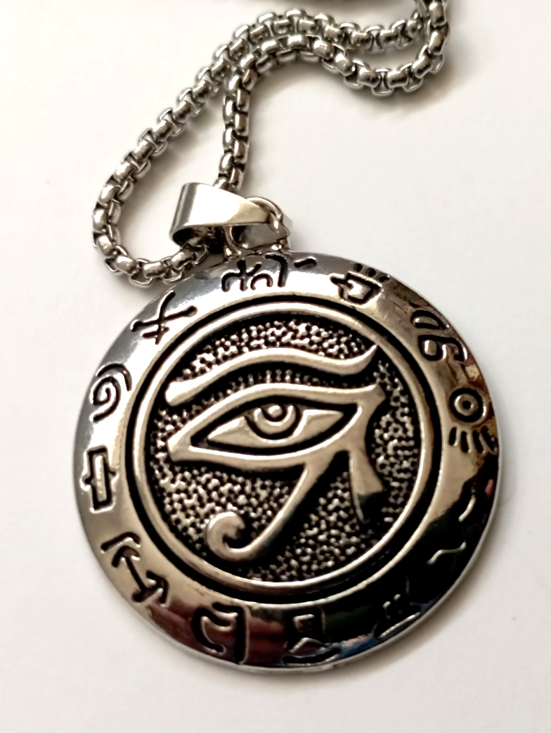 STPC 060 = Egyptian eye of Horus 35mm wide STEEL pendant 2 sided 23 ...