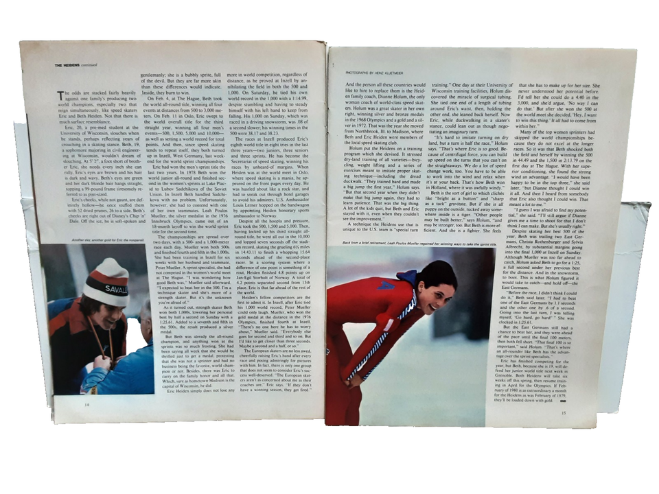 1979 Sports Illustrated Eric Heiden Beth Heiden Speed Skating 4 Page ...