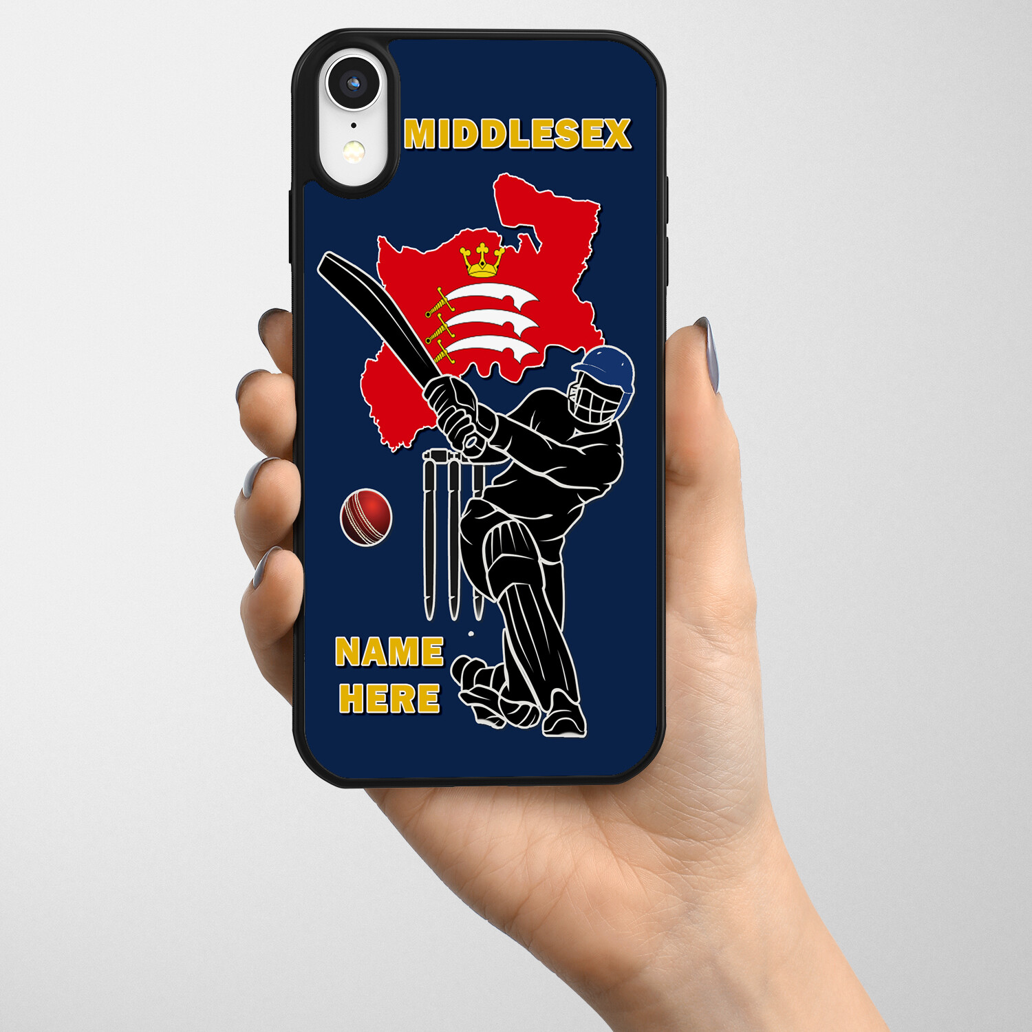 Personalised Middlesex Cricket iPhone Case Hard Phone Cover Boy Mens ...