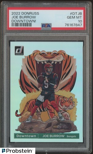 2022 Donruss Downtown! #DTJB Joe Burrow Cincinnati Bengals SSP PSA 10 ...