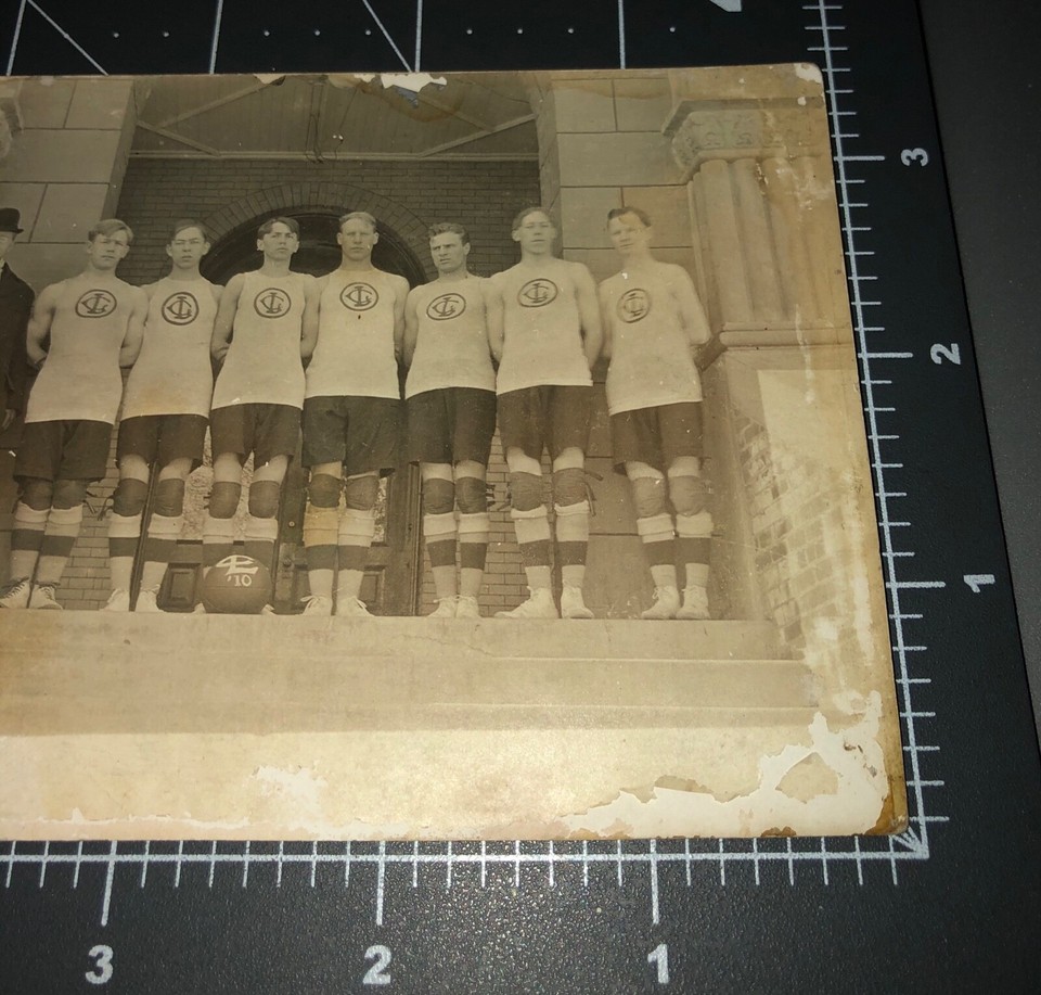 1910 BASKETBALL TEAM Decorah IA Iowa LUTHER COLLEGE Men RPPC PHOTO ...