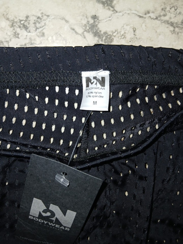N2N Bodywear Men Sport Mesh Jammer Biker Shorts M Black | eBay
