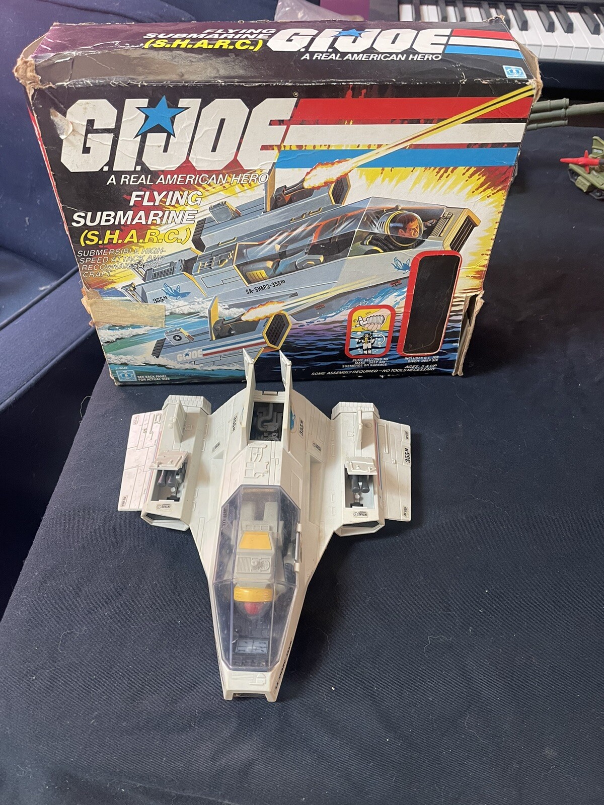 GI Joe SHARC Flying Submarine Vehicle Hasbro 1984 With Deep Six And Box ...