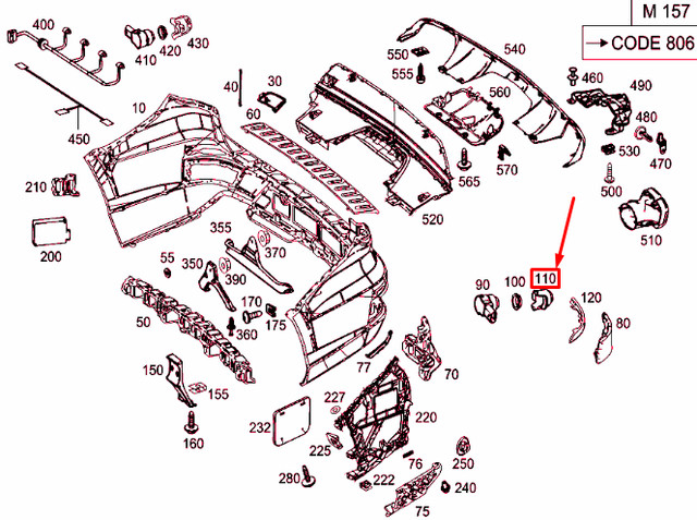 Mercedes-Benz GLS X166 Rear Park Sensor Cover A2128840122 OEM for sale ...