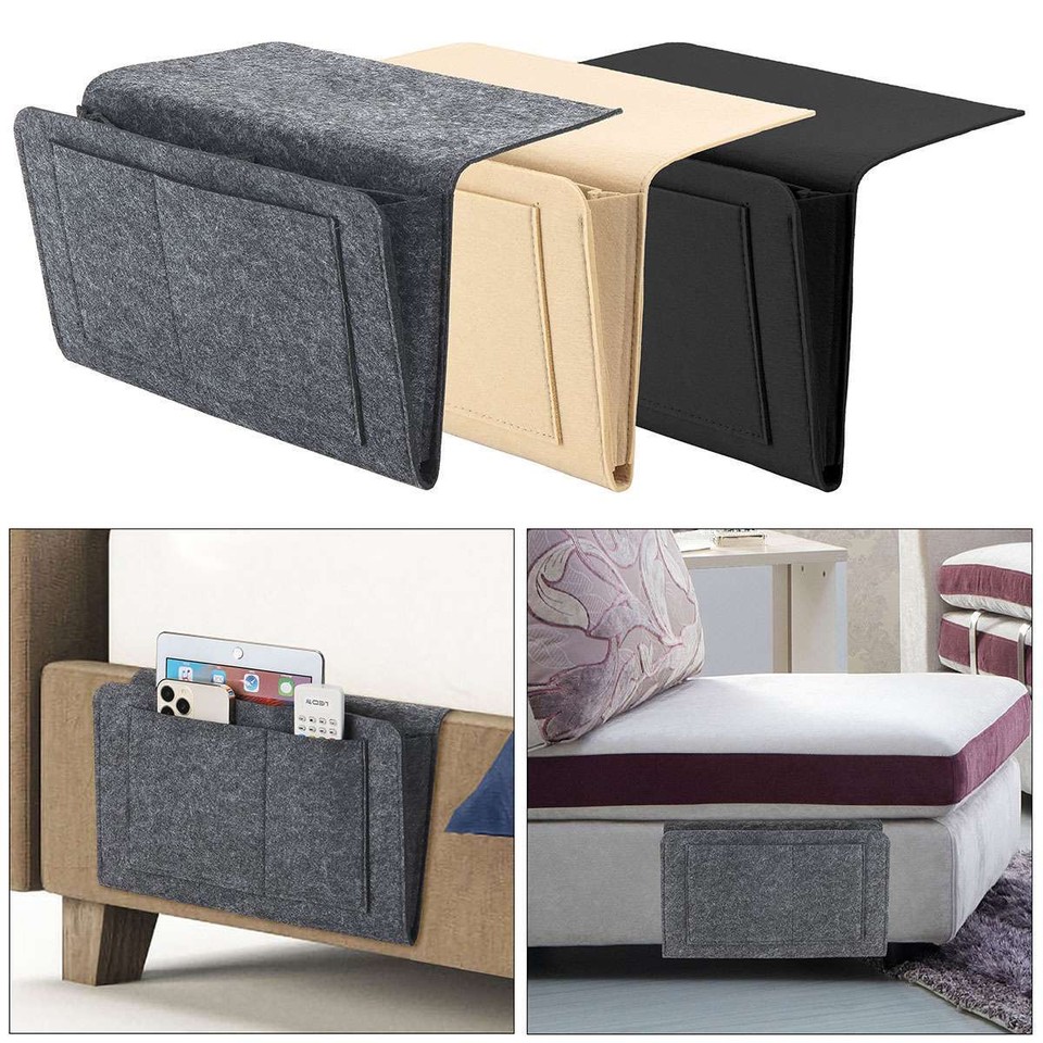 US Bedside Storage Organizer Couch Remote Control Caddy Bed Table ...