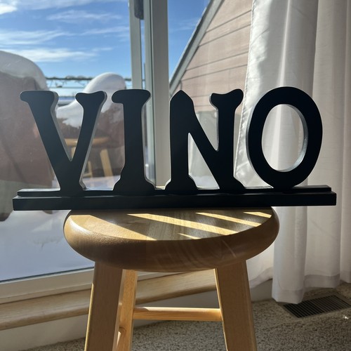 World Market VINO Wooden Sign Wine Oenophile Decor Distressed Black ...