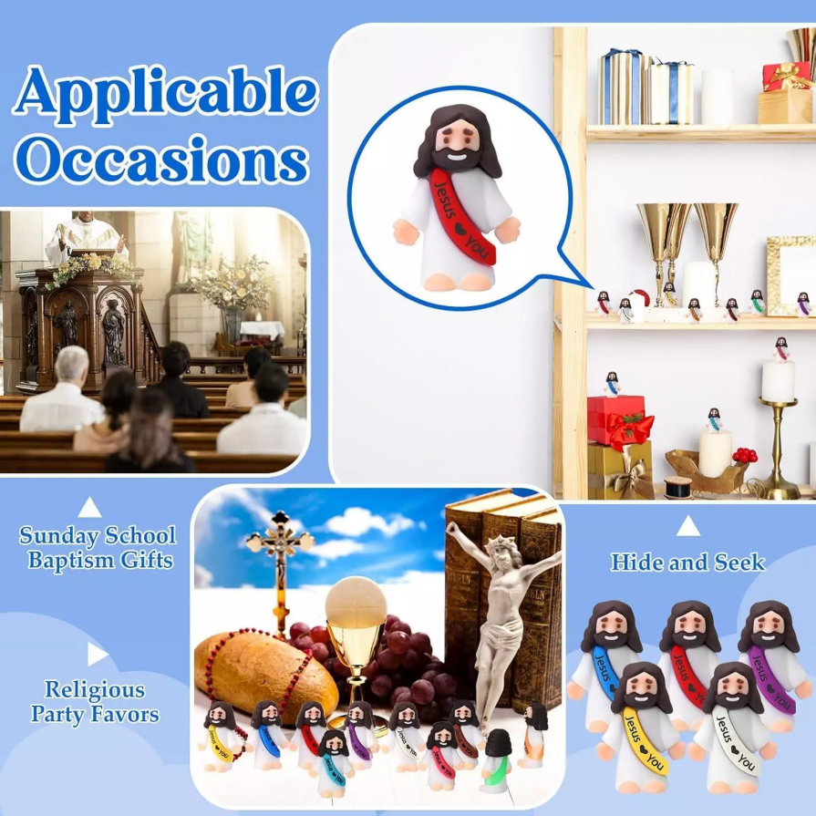 100 Pcs Mini Jesus Figures Jesus Loves You Original Design Jesus Toys ...