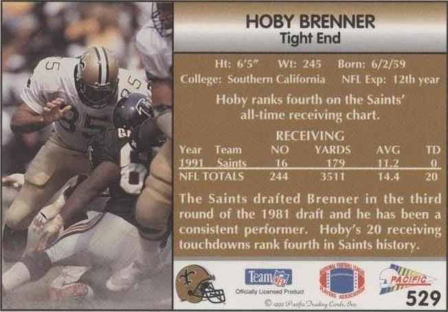 Las mejores ofertas en 1992 Pacific Hoby Brenner #529 | eBay