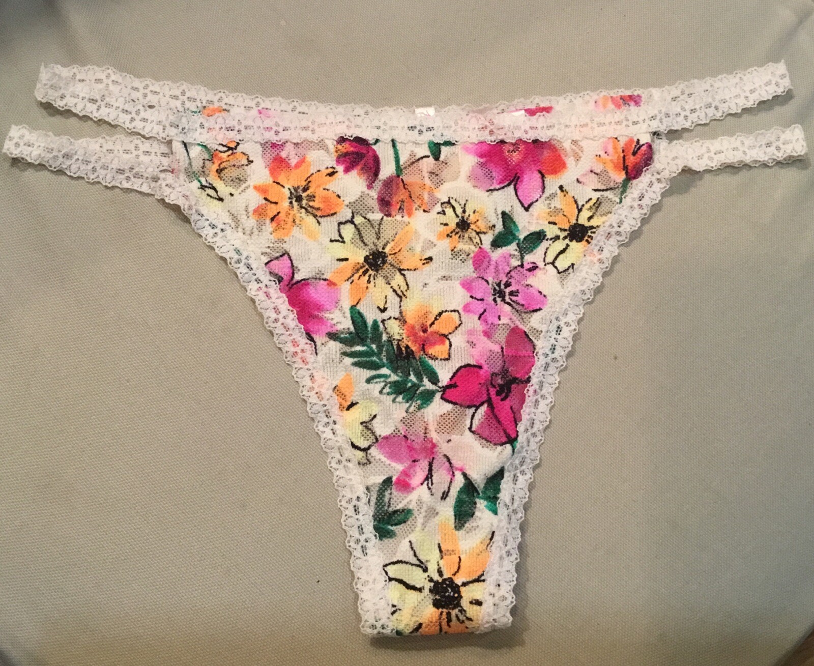 Vtg Victoria's Secret PINK Double String Thong Panty … - Gem