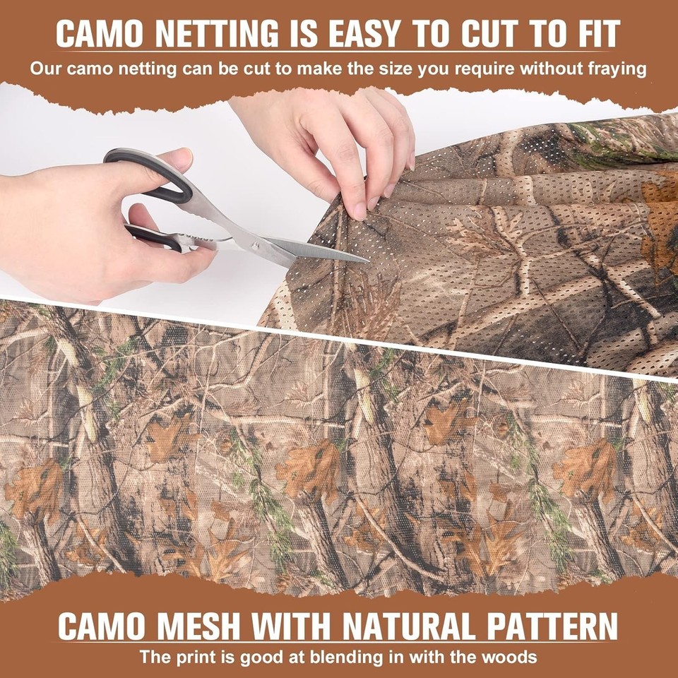 One Way See Through Camouflage Mesh Camo Netting Cover Decoration 5 FT ...