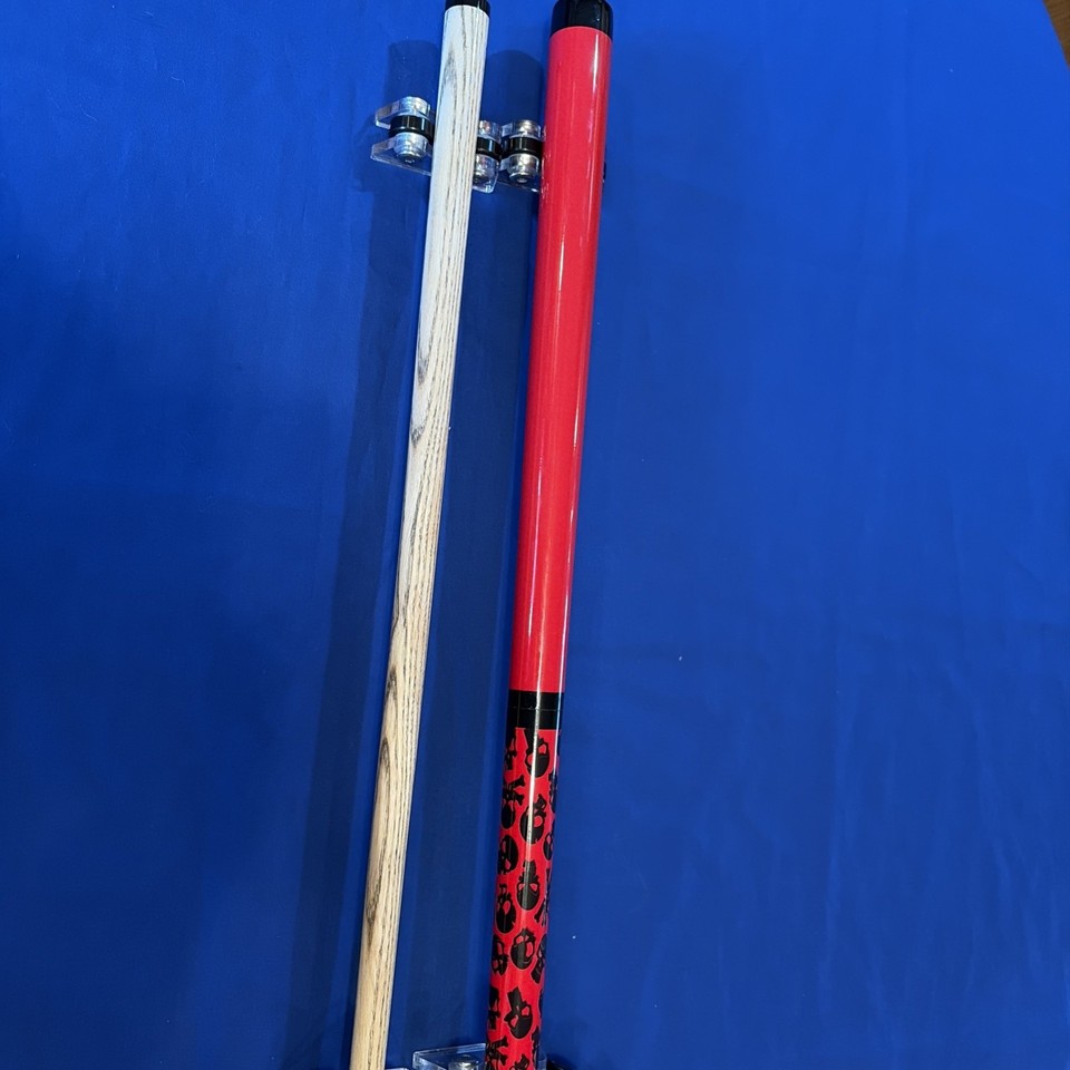 Jump break Pool Cue, Red with skull pattern 56 Inch Cue. used cue | eBay