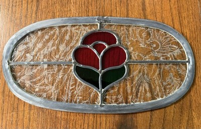 Vintage Stained Glass Lead Rose Floral Sun Catcher Panel Art Decor | eBay
