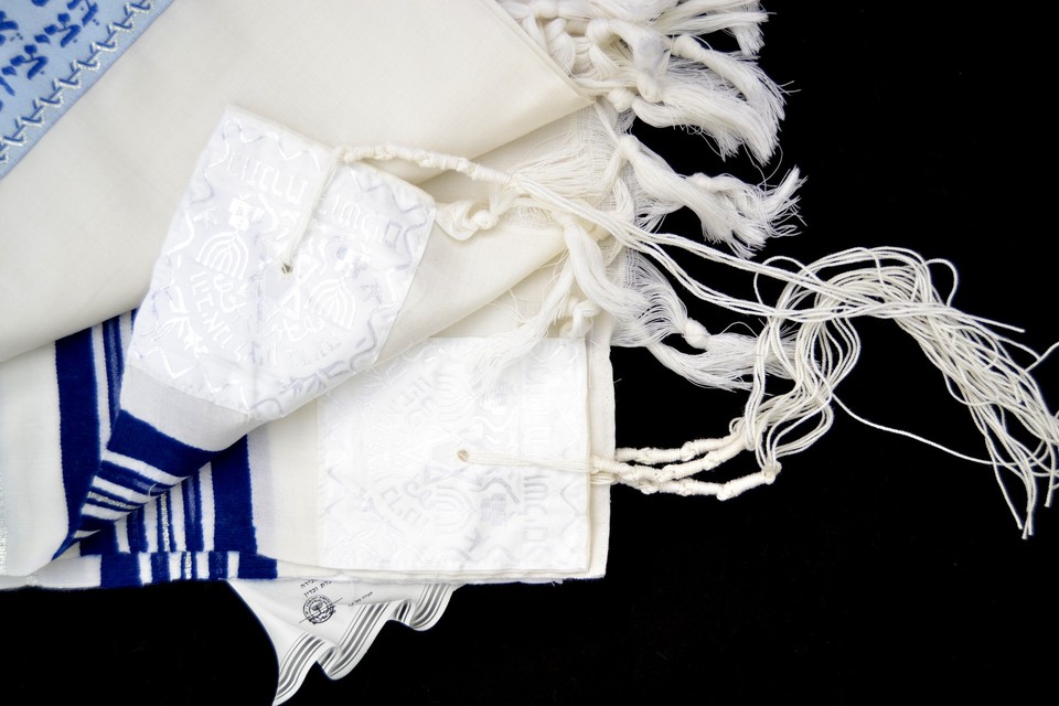 Kosher Tallit Talis Prayer Shawl 100% Wool 43X63"/110x160cm Blue&silver ...