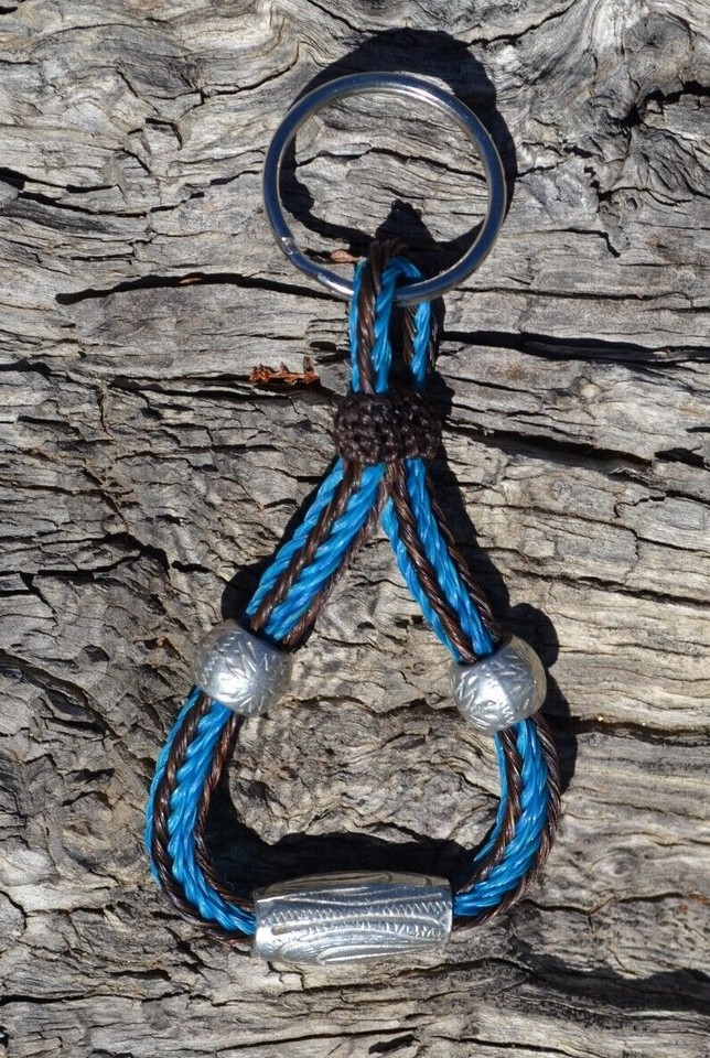 Beautiful Braided Horse Hair Bosal Shape Bead Key Ring Chain *** Great ...